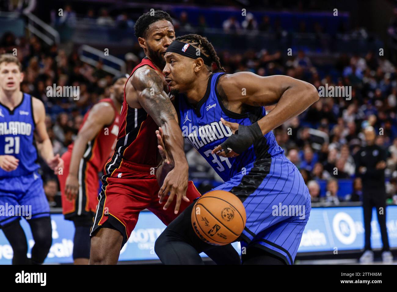 Miami Heat forward Haywood Highsmith, left, knocks ball away from ...