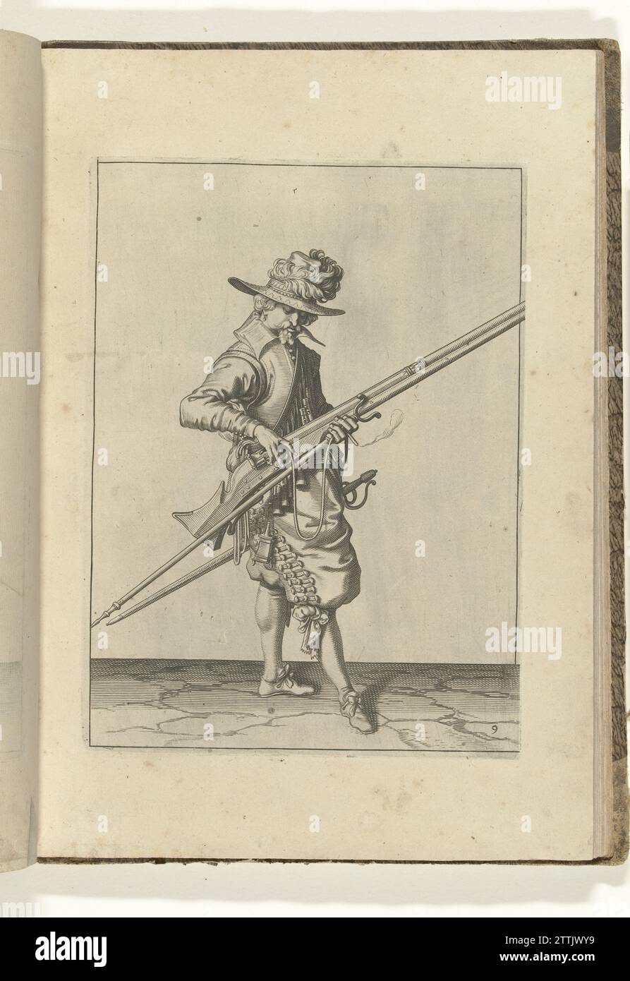 Soldier who gives the wick on the rooster of his musket the right place ...