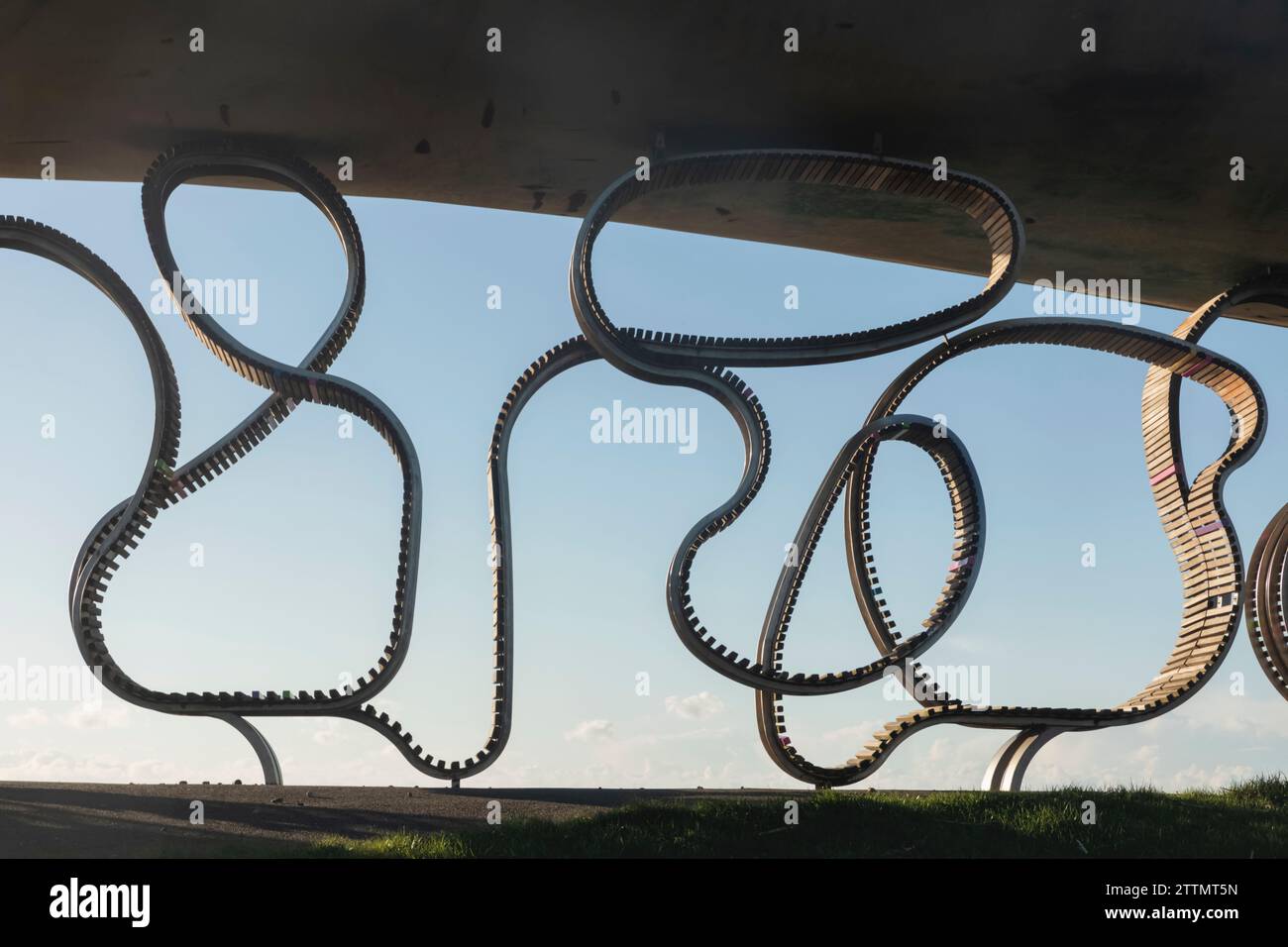 England, West Sussex, Littlehampton, The Long Bench designed by Studio ...