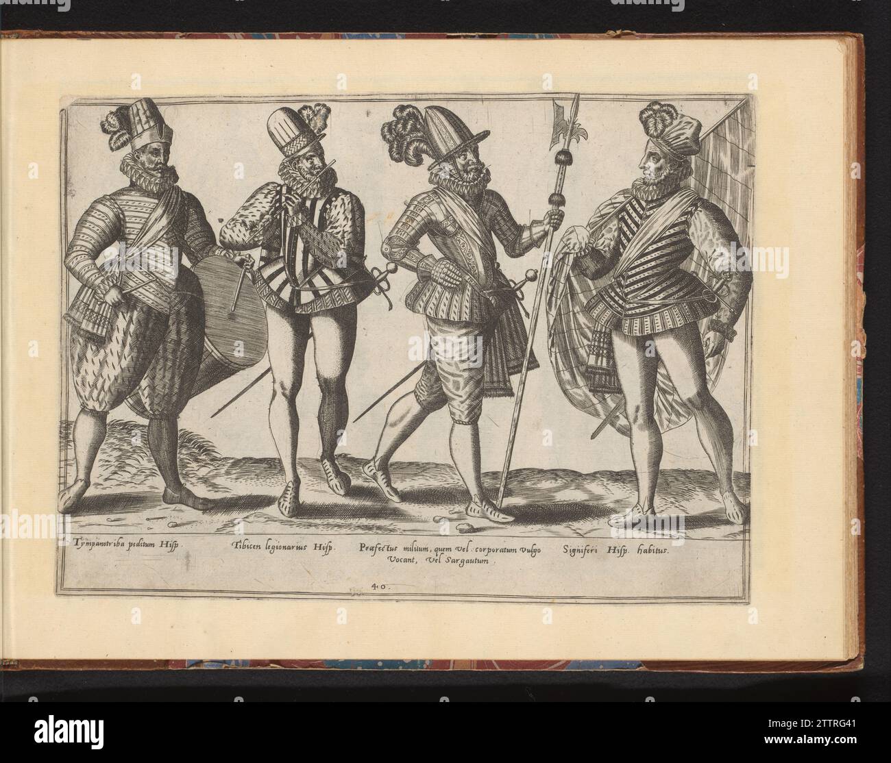 Four Spanish soldiers, dressed according to the fashion of approx. 1580 ...