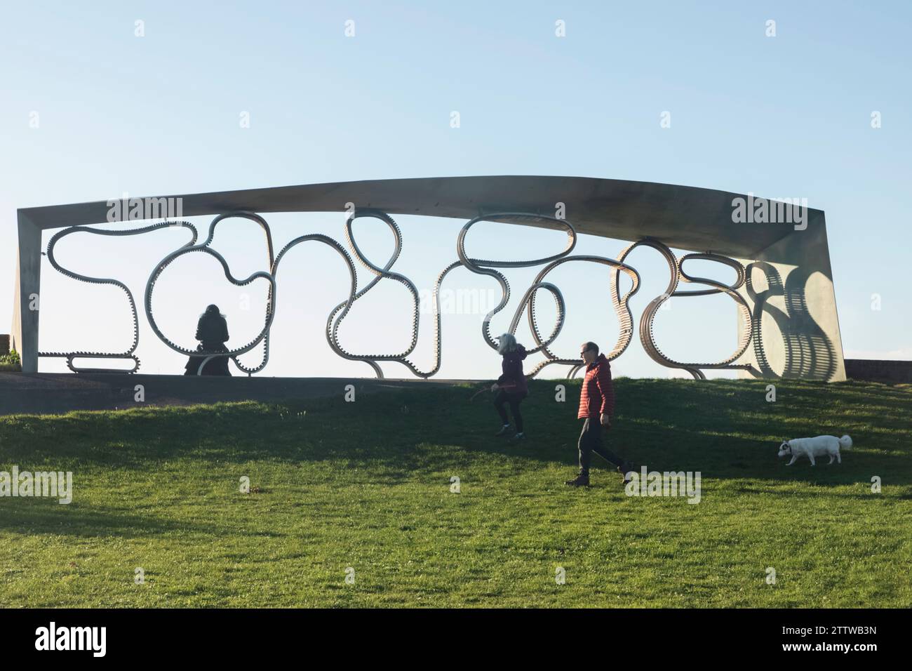 England, West Sussex, Littlehampton, The Long Bench designed by Studio ...