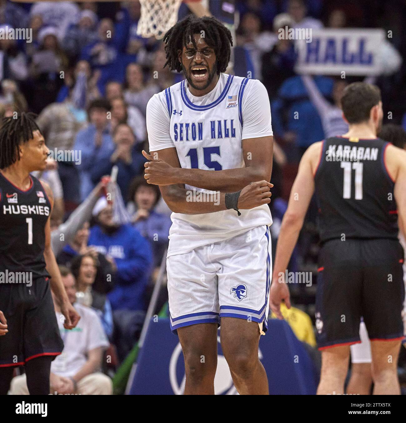 Newark, United States. 20th Dec, 2023. Seton Hall Pirates center Jaden ...