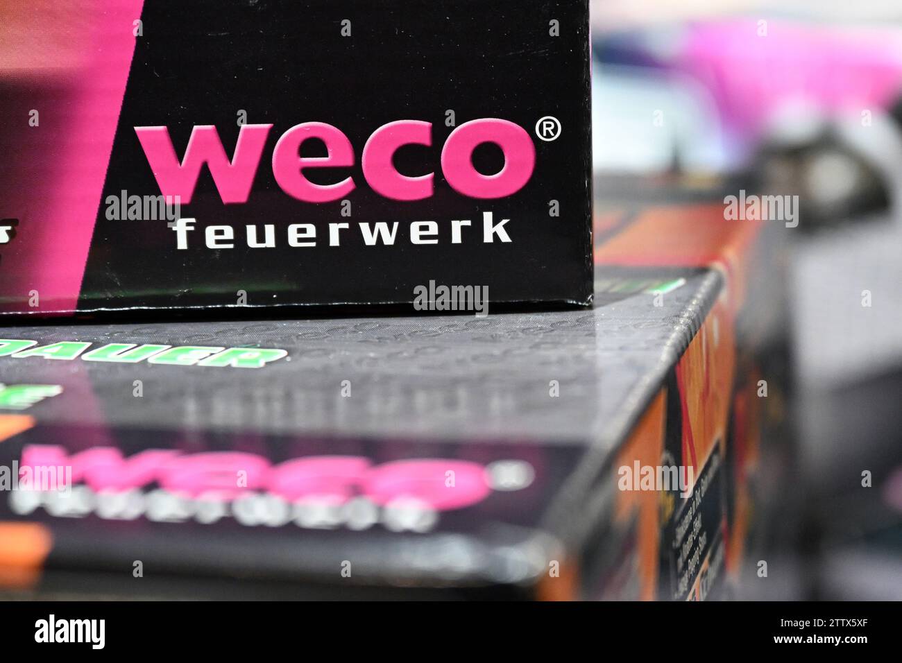 Eitorf, Germany. 19th Dec, 2023. The logo of the fireworks company Weco ...