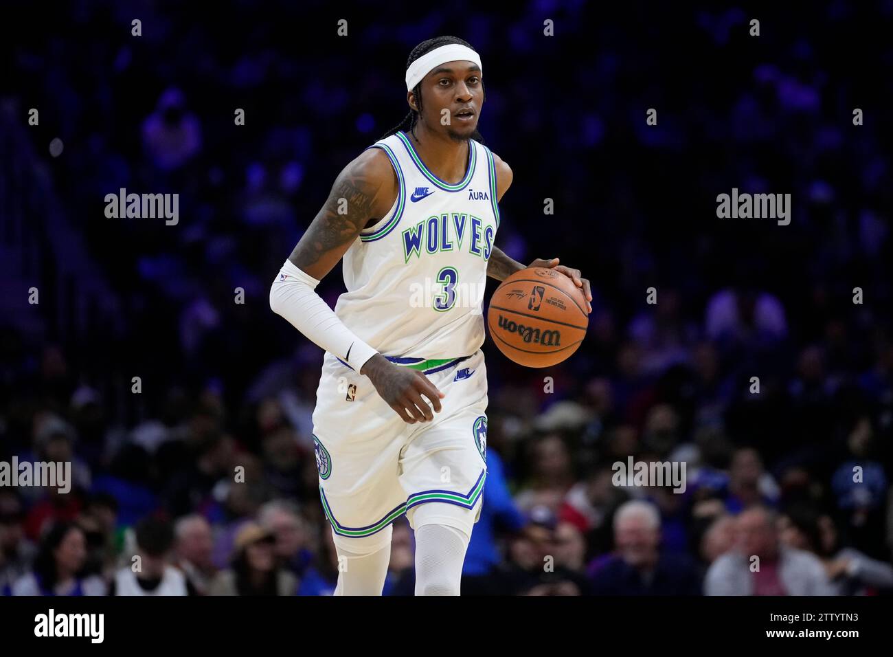 Minnesota Timberwolves' Jaden McDaniels plays during an NBA basketball ...