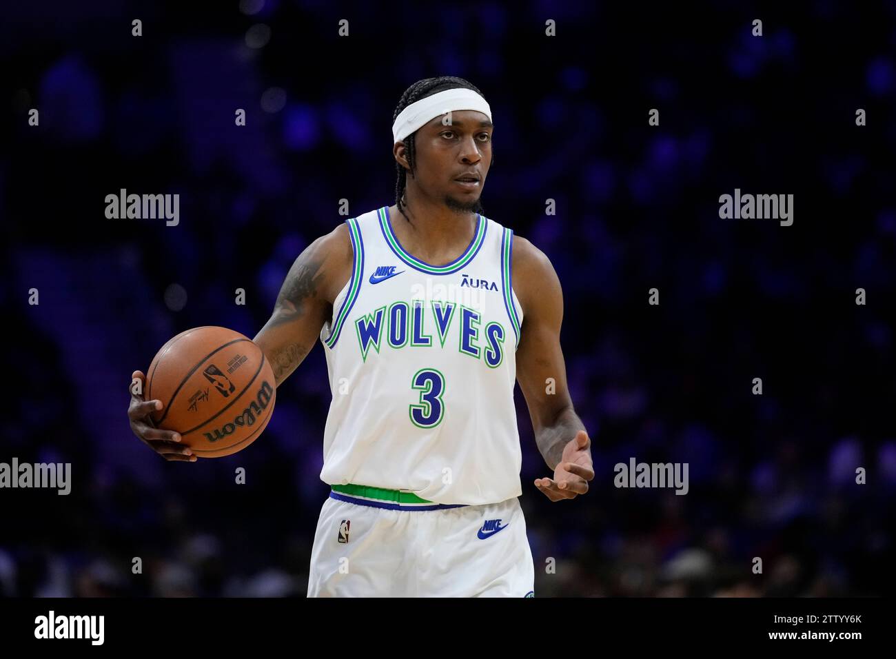 Minnesota Timberwolves' Jaden McDaniels plays during an NBA basketball ...