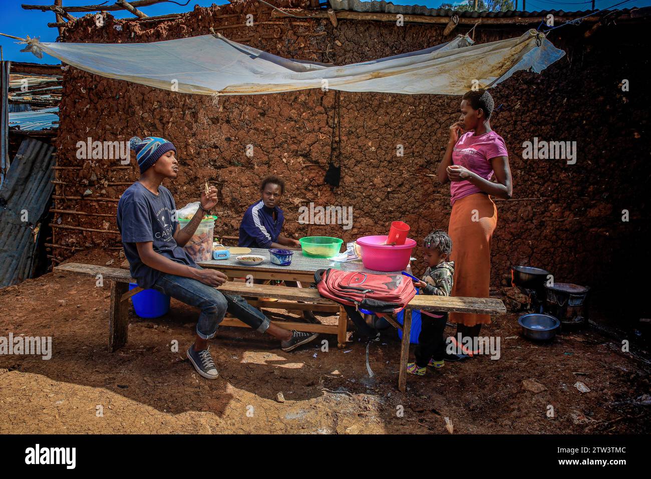 Nairobi, Kenya. 18th Dec, 2023. Locals taking their breakfast meal at ...