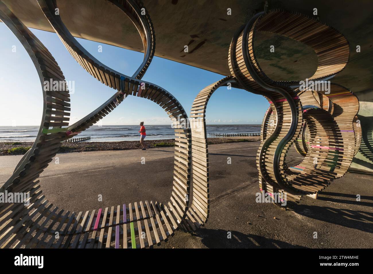 England, West Sussex, Littlehampton, The Long Bench designed by Studio ...