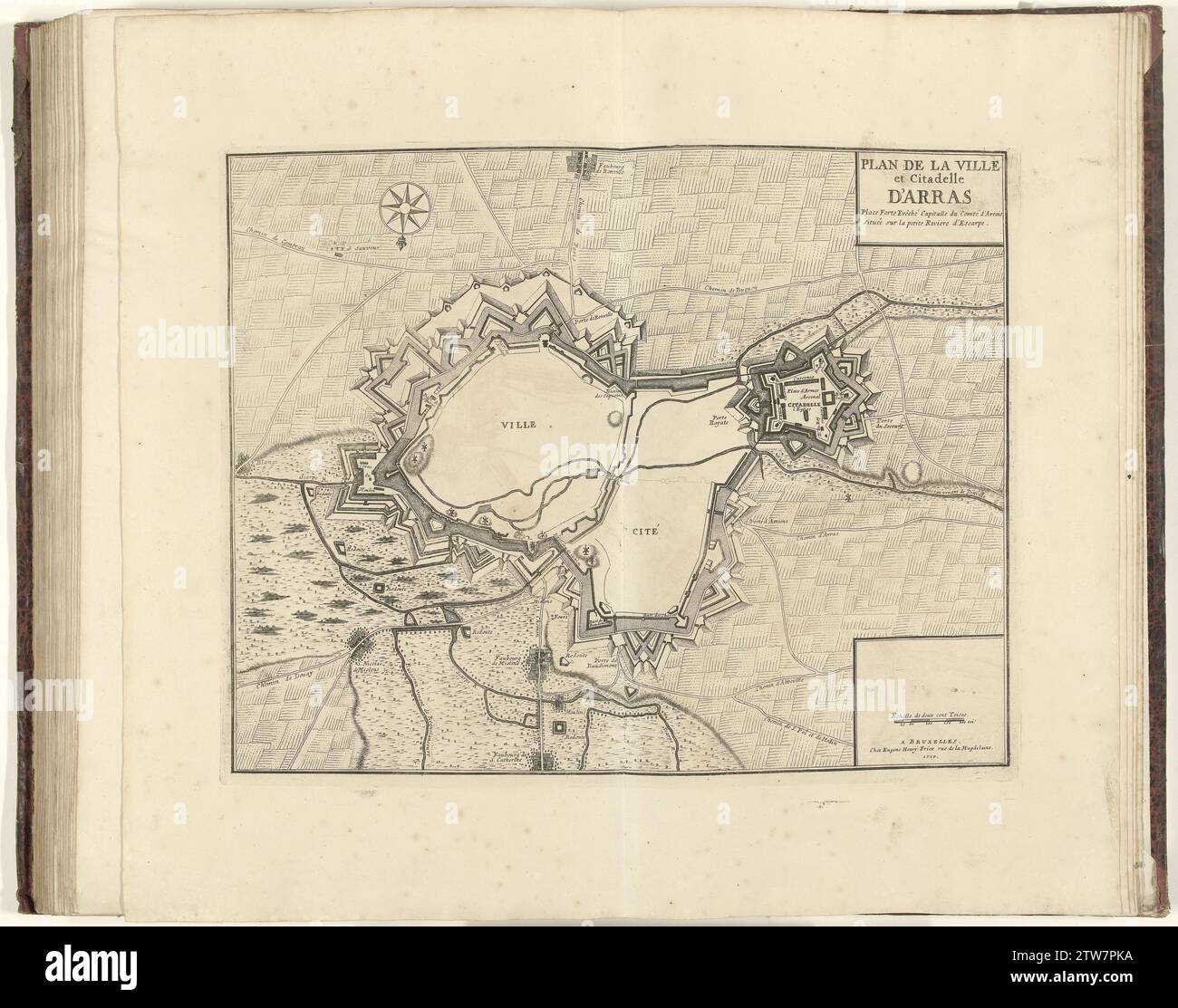 Map of Arras, 1710, 1710 Map of Arras, 1710. Part of a bundled ...