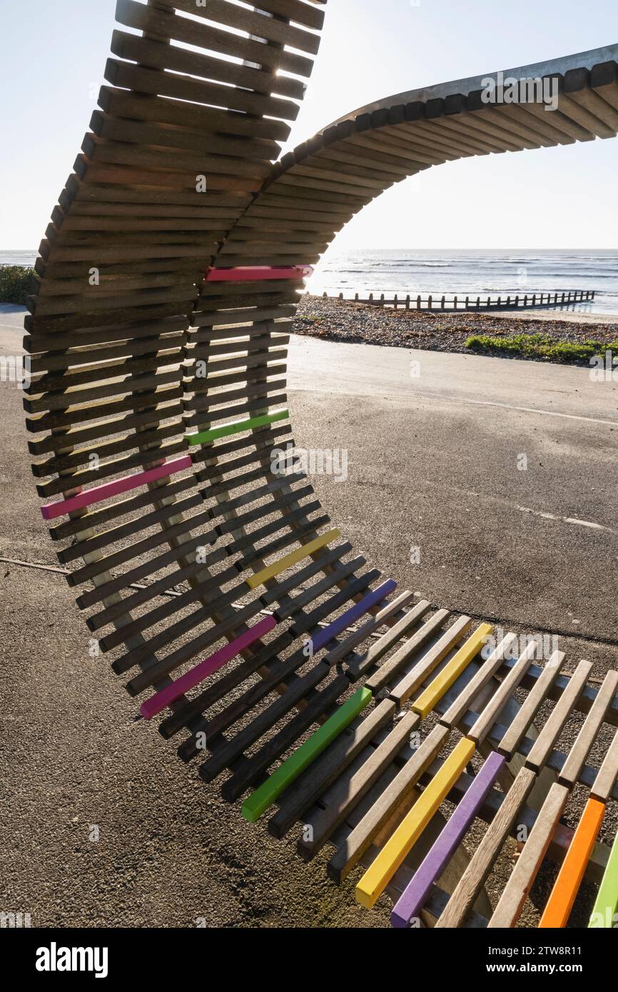 England, West Sussex, Littlehampton, The Long Bench designed by Studio ...