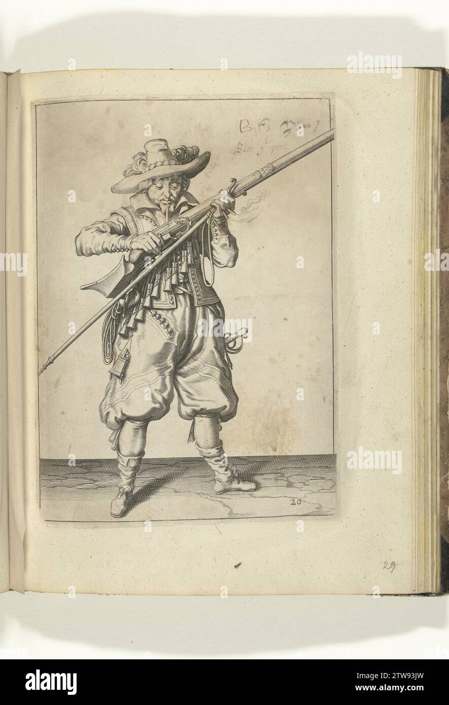 Soldier who blows Kruit of his musket (no. 20), ca. 1600, 1597 - 1608 A ...