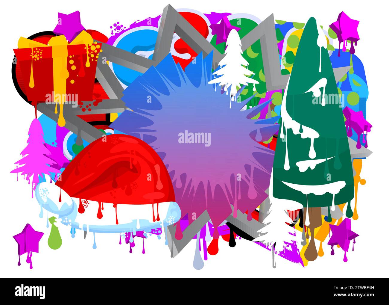 Christmas Graffiti. Abstract modern holiday street art decoration ...