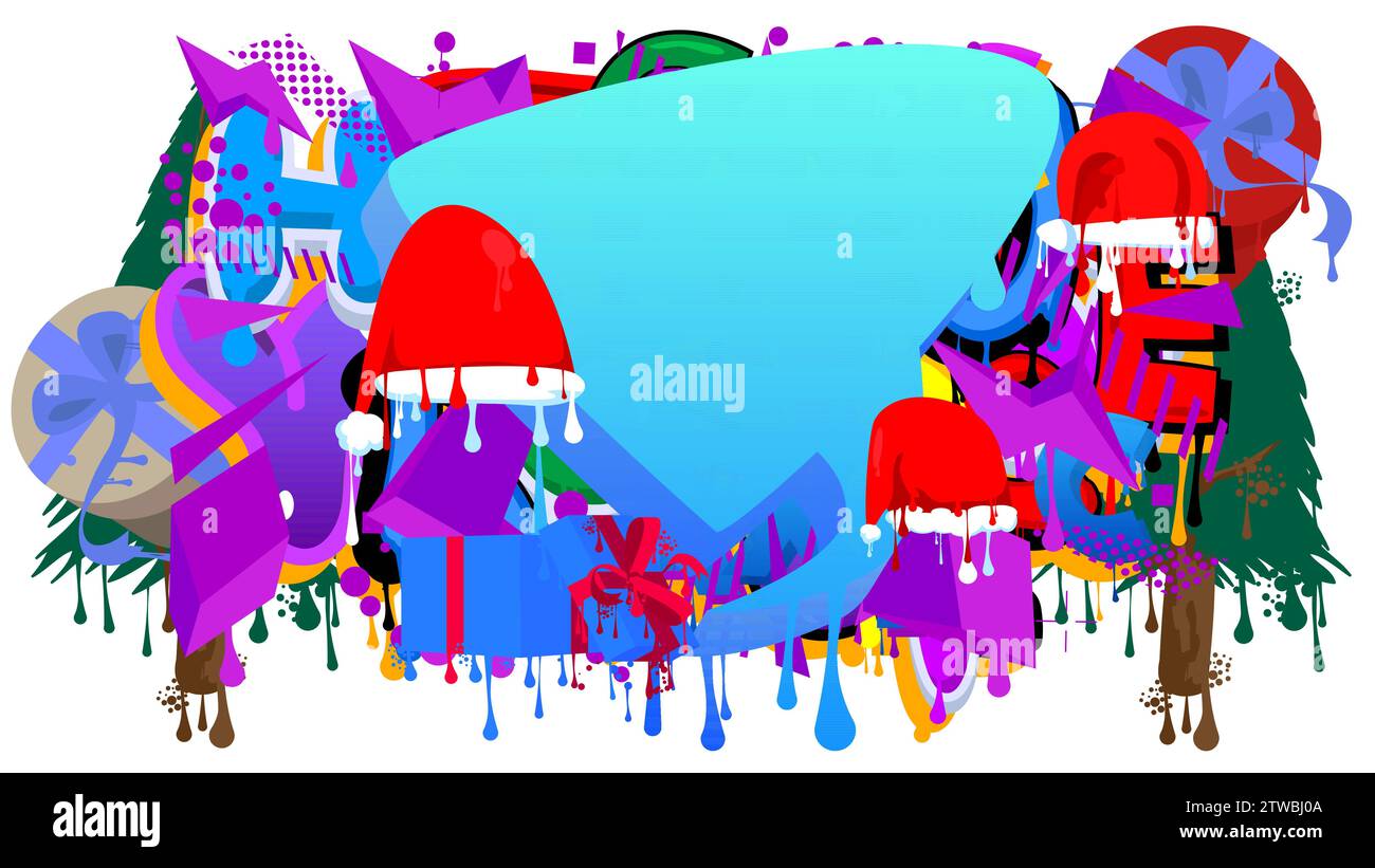 Christmas Graffiti. Abstract modern holiday street art decoration ...