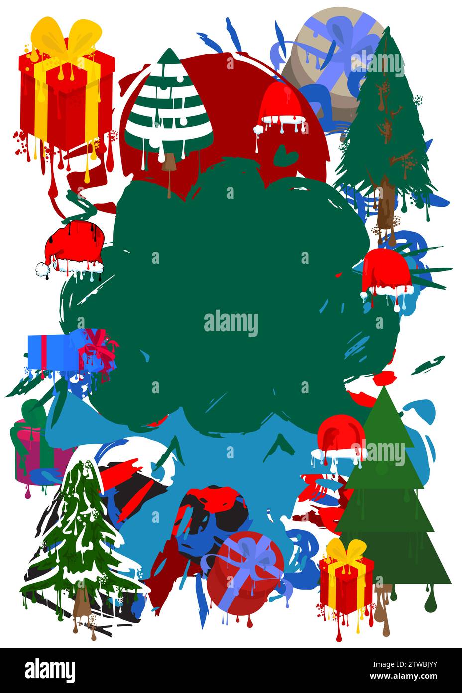 Christmas Graffiti. Abstract modern holiday street art decoration ...