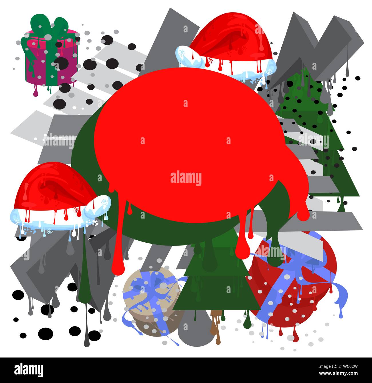 Christmas Graffiti. Abstract modern holiday street art decoration ...