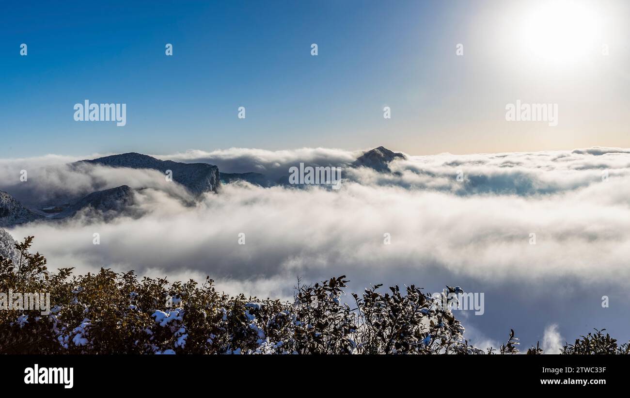 CHONGQING, CHINA - DECEMBER 20, 2023 - A sea of clouds is seen after ...