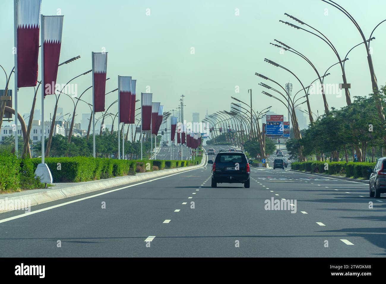 The Dukhan Highway Education City Road. Doha Roads and traffic Stock ...