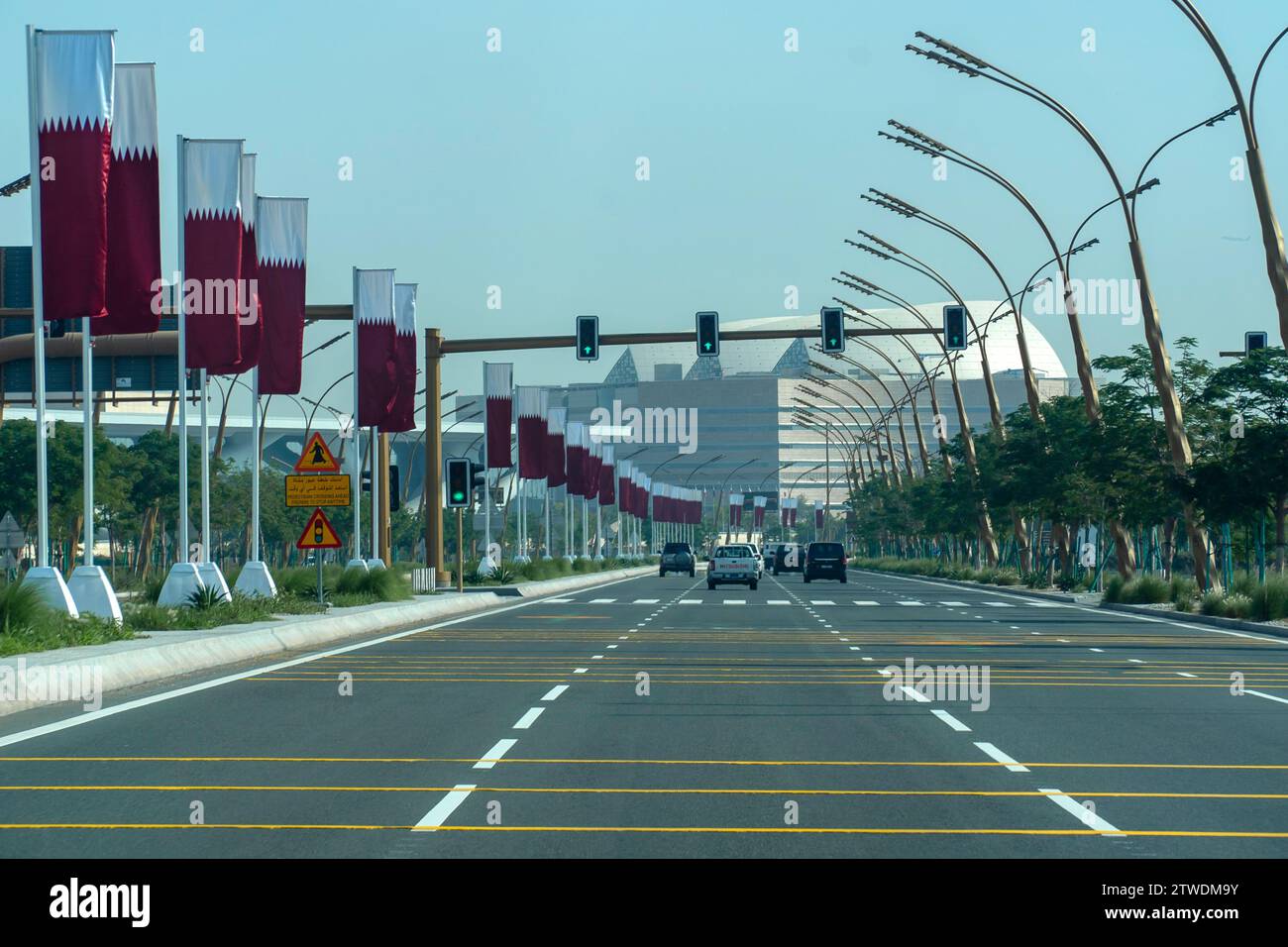 The Dukhan Highway Education City Road. Doha Roads and traffic Stock ...