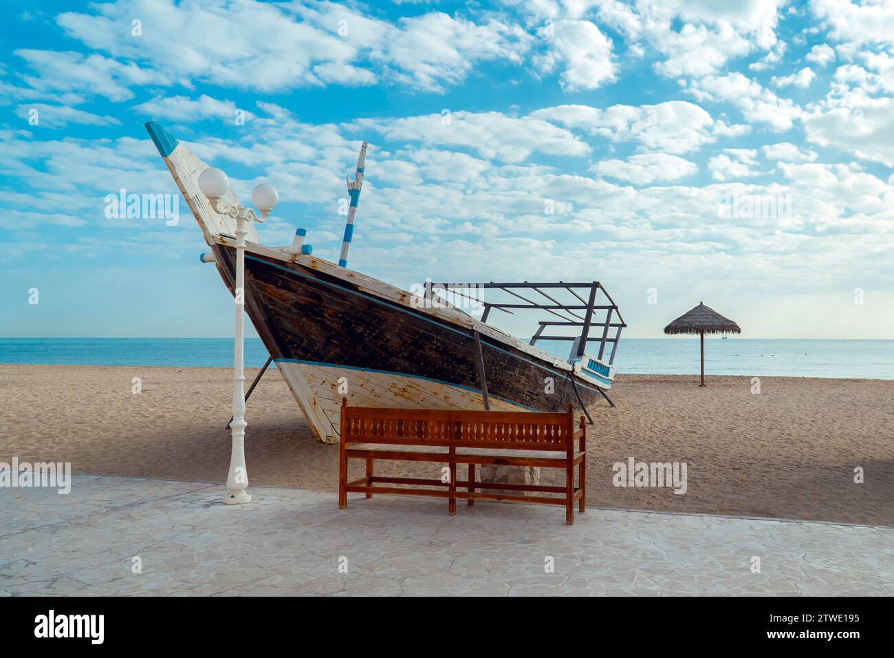 Beautiful beaches in Qatar. Al wakrah beach Doha Qatar Stock Photo - Alamy