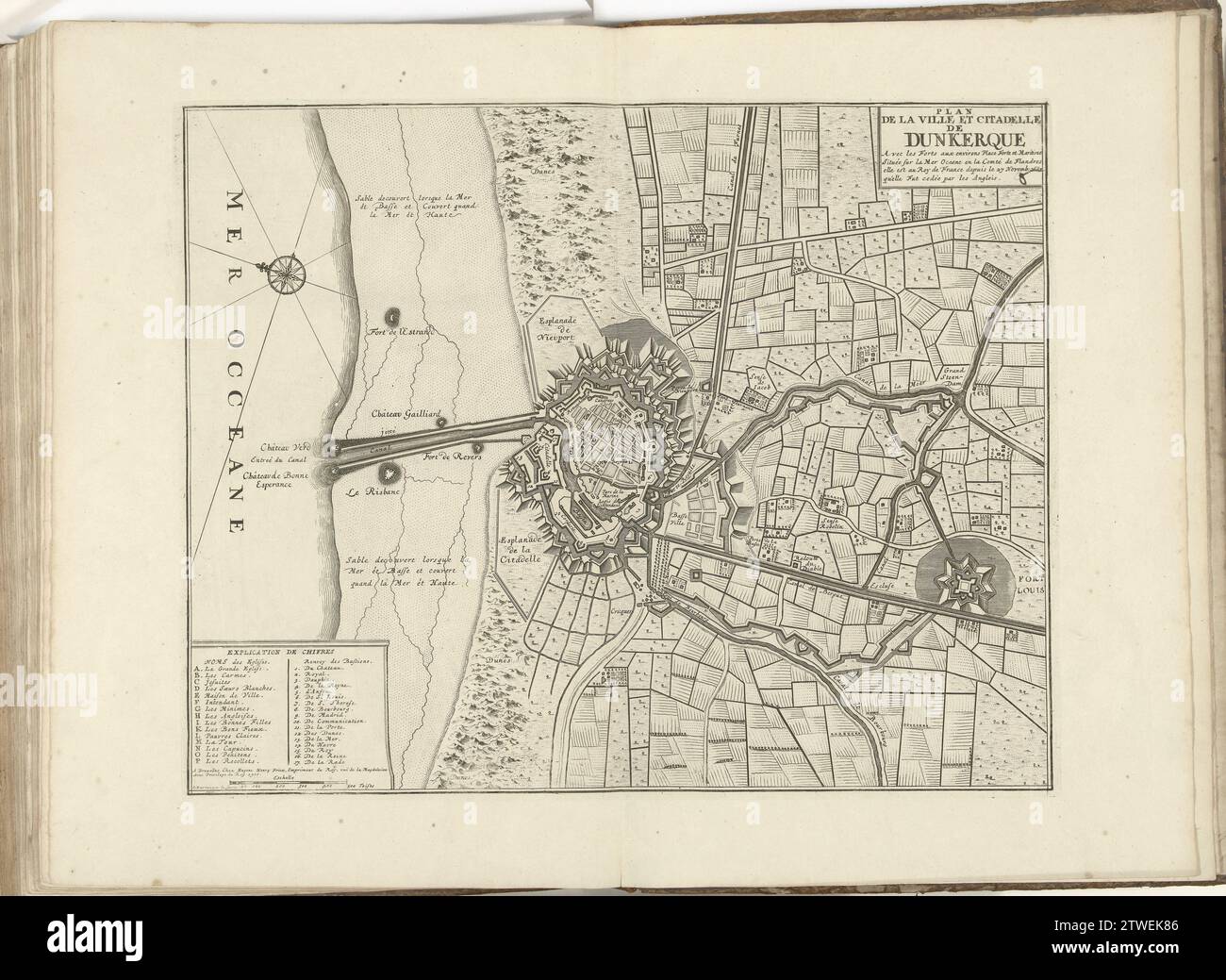 Map of Dunkirk, 1711, 1711 Map of Dunkirk, 1711. Bottom left the Legend ...