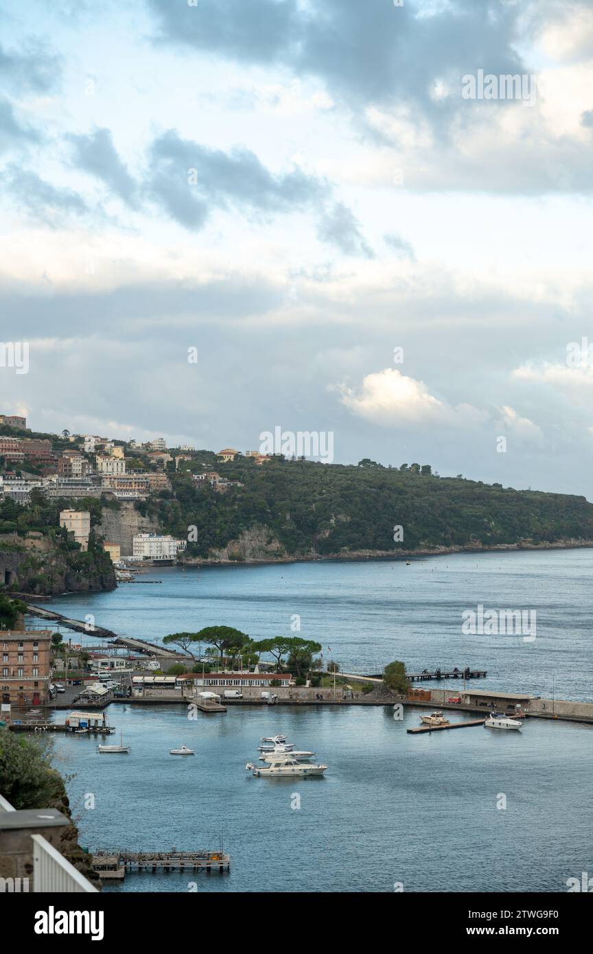 SORRENTO, ITALY - November 17, 2023: View of the port of the tourist ...
