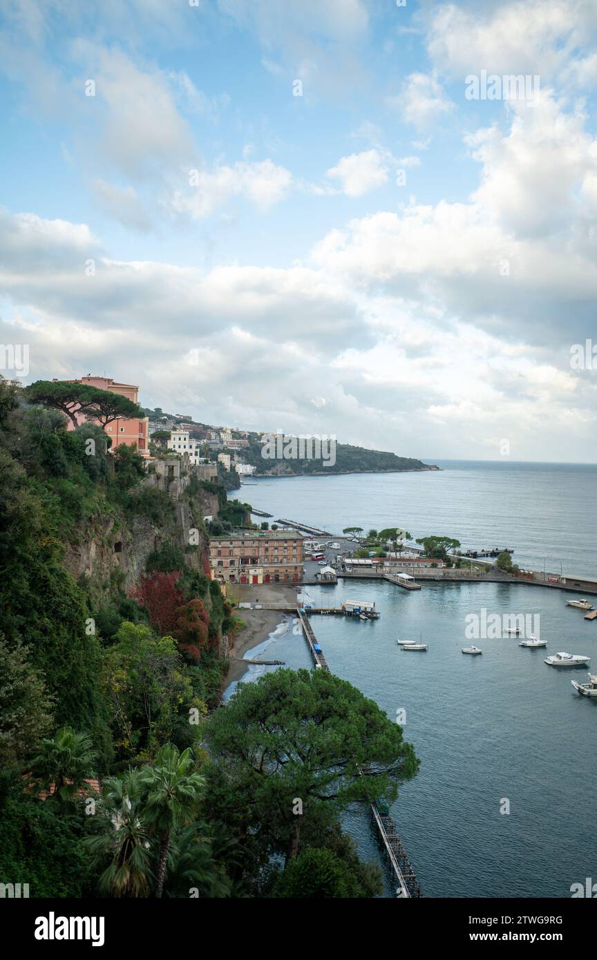 SORRENTO, ITALY - November 17, 2023: View of the port of the tourist ...