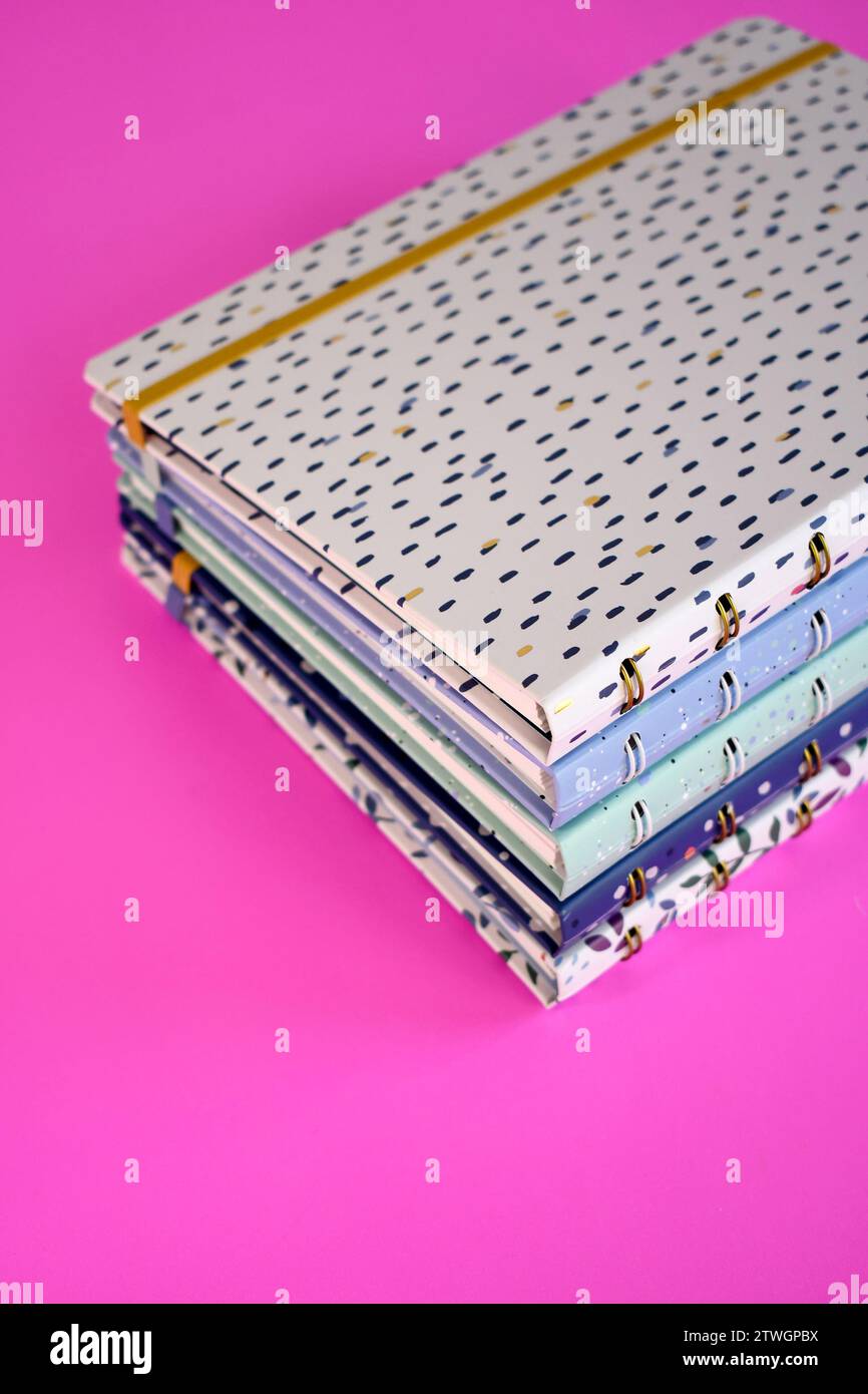 Pen notebooks color background hi-res stock photography and images - Alamy