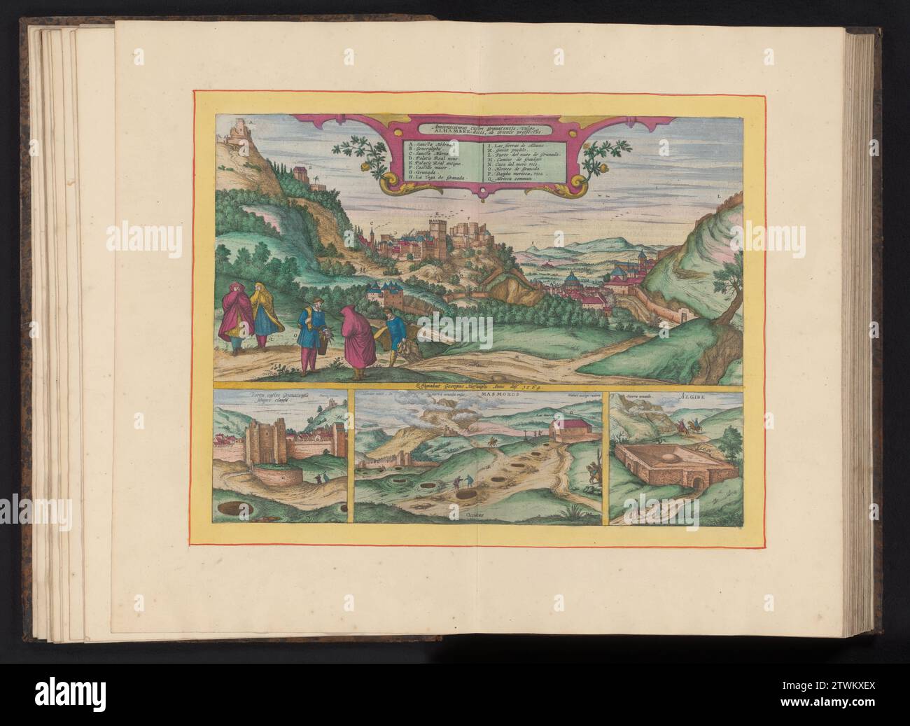 View of Alhambra and the city of Granada, 1596 In the middle of a face ...