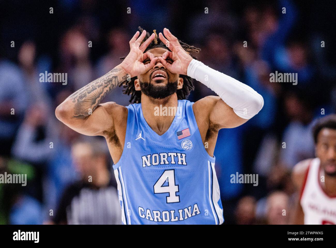 Charlotte, NC, USA. 20th Dec, 2023. North Carolina Tar Heels guard RJ ...