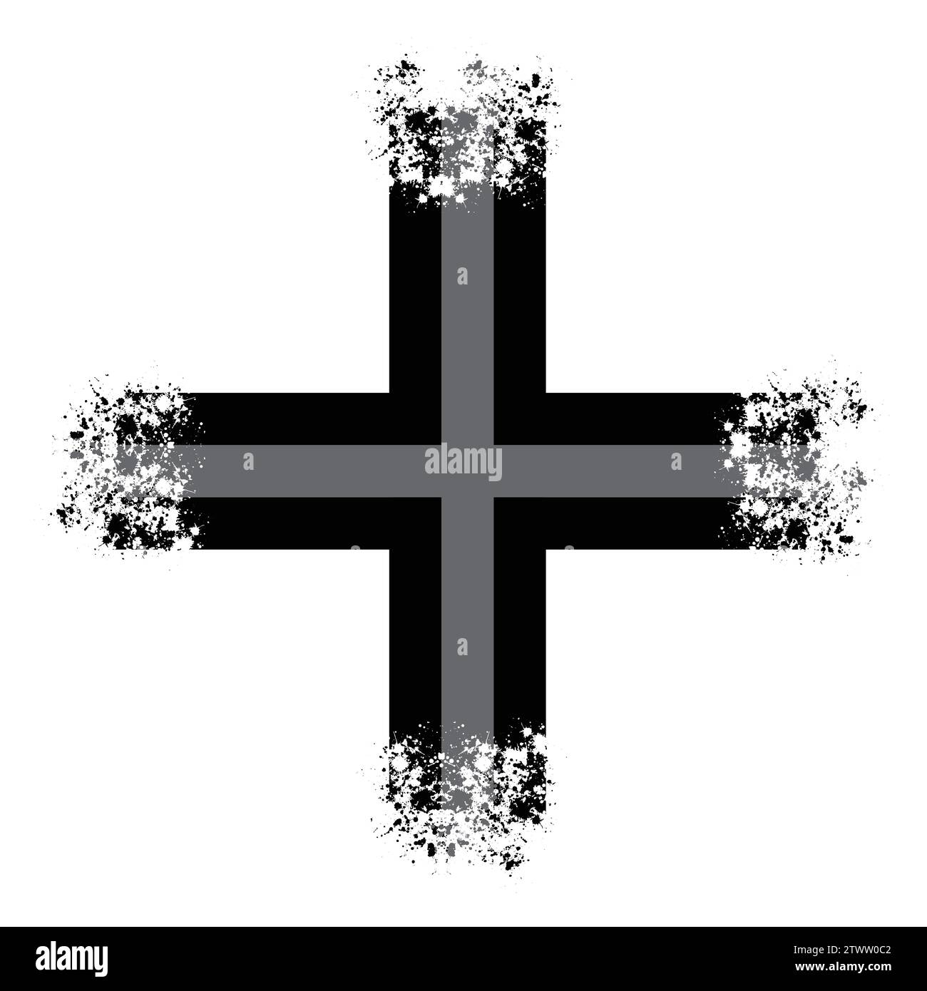 Black grunge ink blots cross Stock Vector Image & Art - Alamy