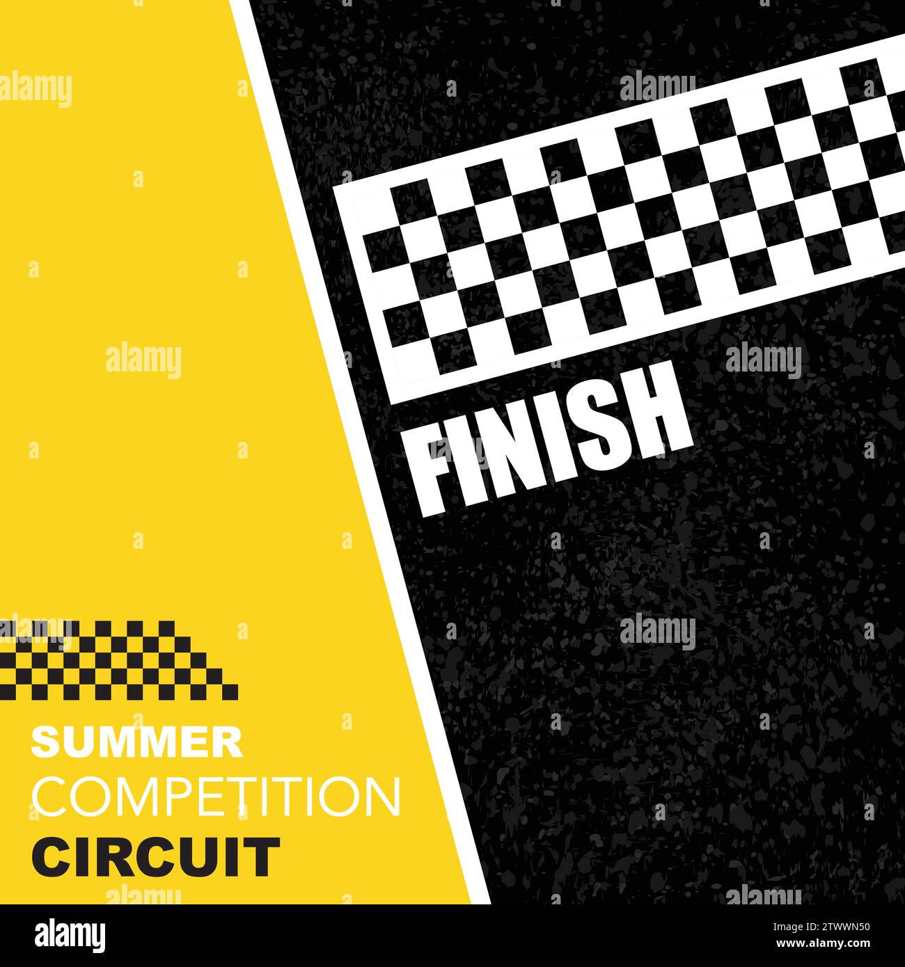 Asphalt with checkered finish line Stock Vector Image & Art - Alamy