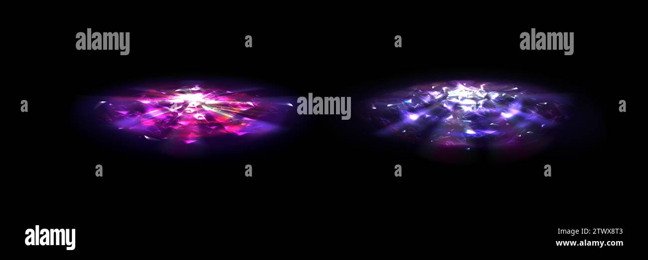 Light from prism or diamond with rainbow hologram shining flare ...