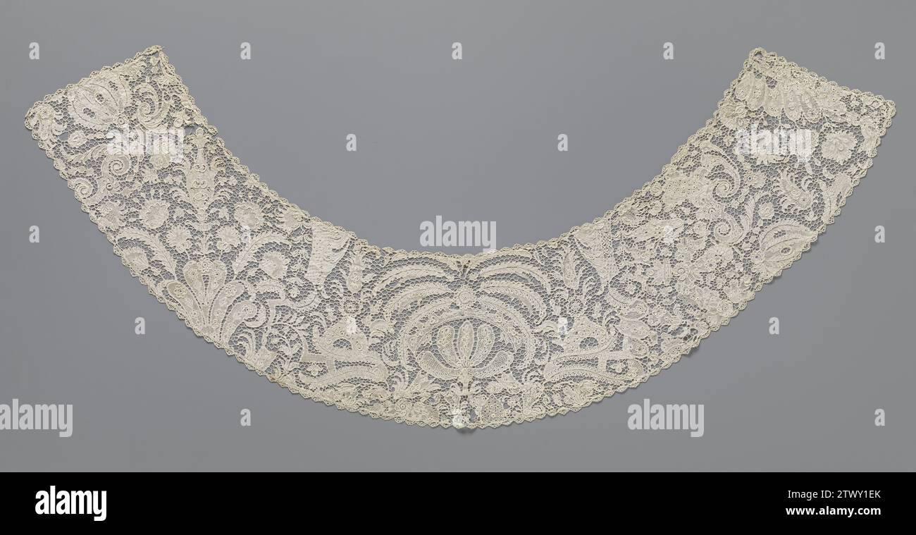 Collar composed of different pieces of needle side with flowers and ...
