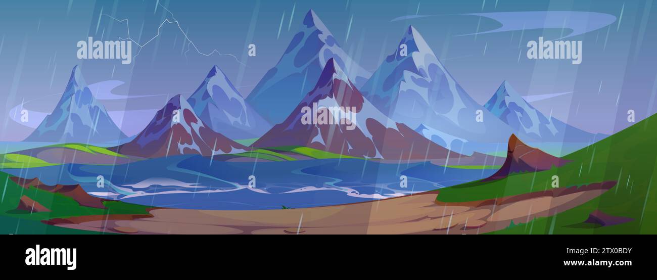 Landscape shore in rainy Stock Vector Images - Alamy