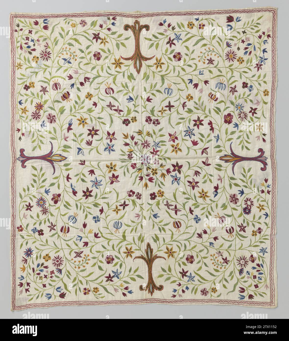 Dress of Eastern textile with multi -colored embroidery ,, c. 1800 - c ...