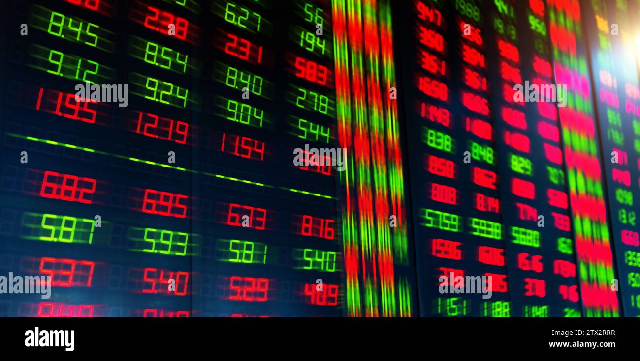 Display of stock market quotes Stock Photo - Alamy