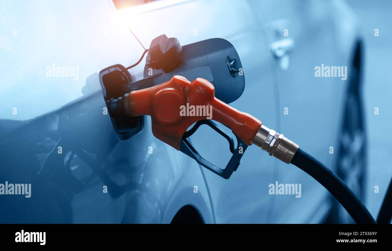 Detail of car fueling at gas station Stock Photo - Alamy