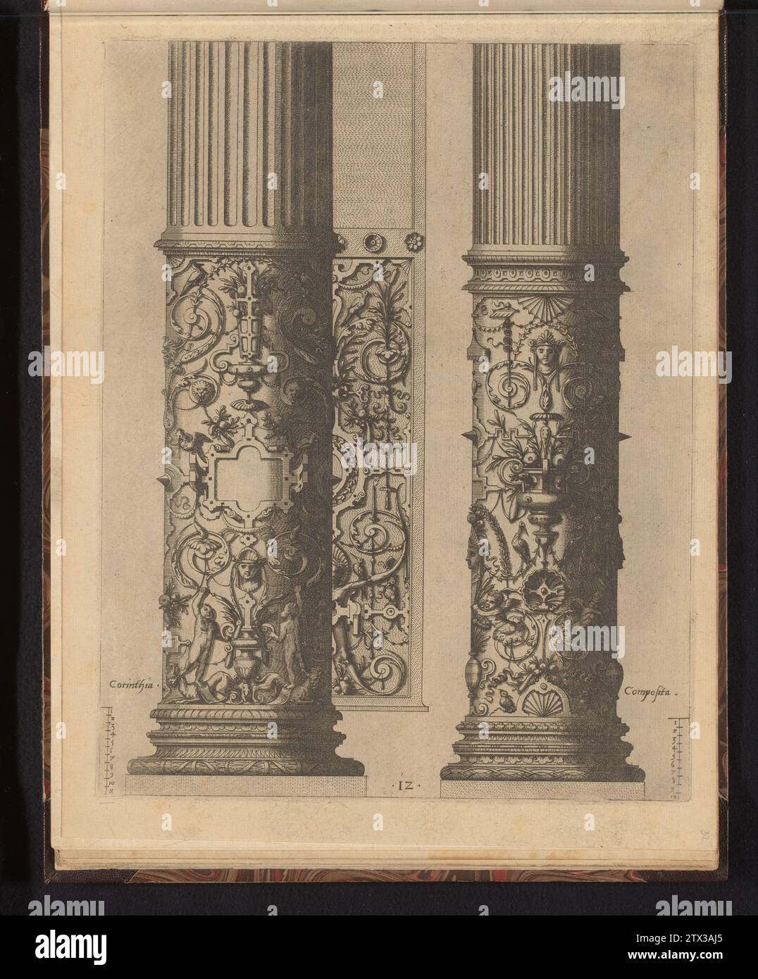 Twee 'columns were carried' in the korintische en composiete Orde, 1565 ...