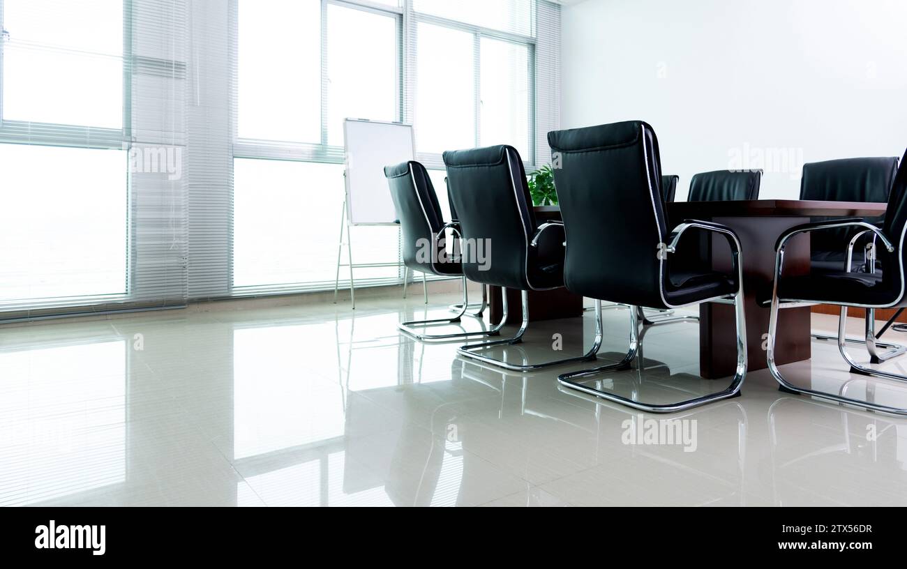 Empty conference room with table and chairs Stock Photo - Alamy