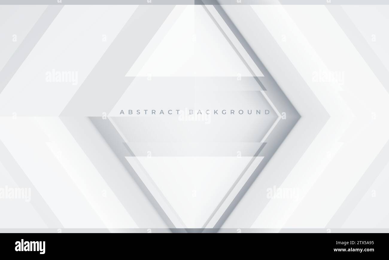 White and gray abstract technology background with 3D geometric rhombus ...
