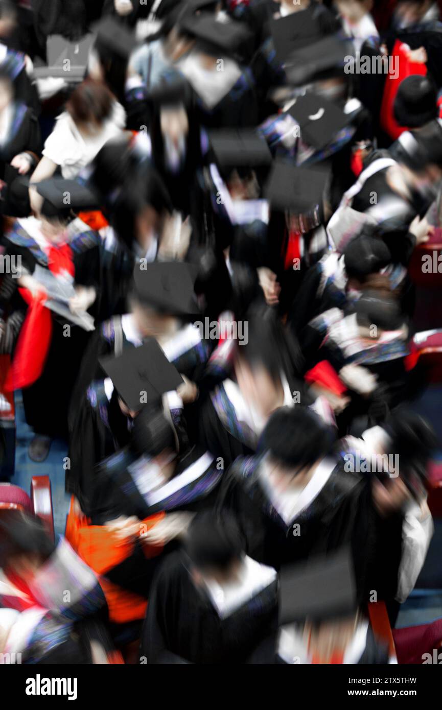 Crowd of graduates during commencement Stock Photo - Alamy
