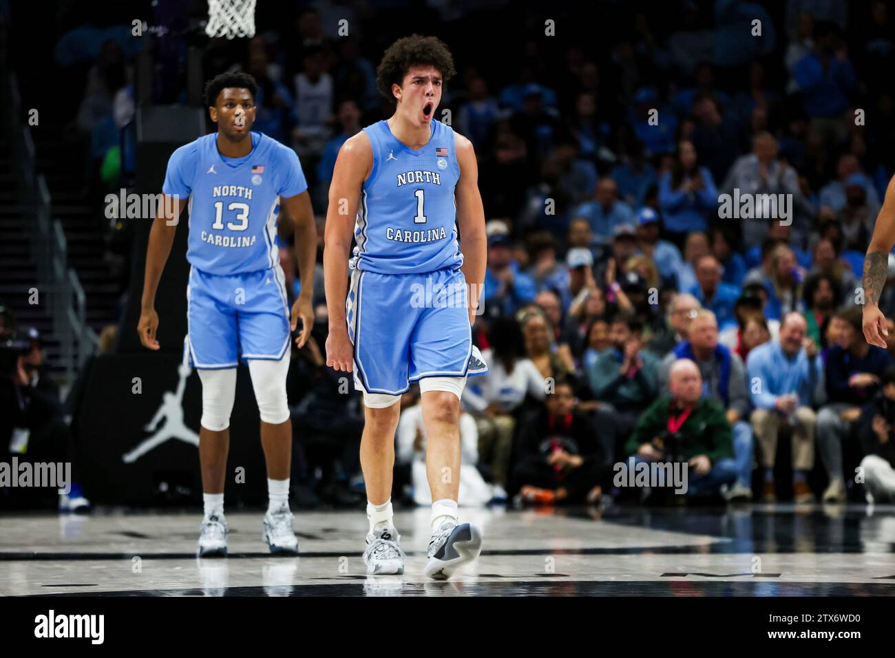 CHARLOTTE, NC - DECEMBER 20: Zayden High #1 of the North Carolina Tar ...