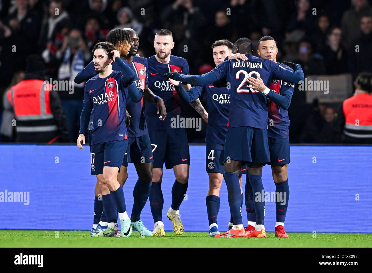 Paris, France. 20th Dec, 2023. Kylian Mbappe Milan Skriniar Danilo Pereira Vitinha Manuel Ugarte ...