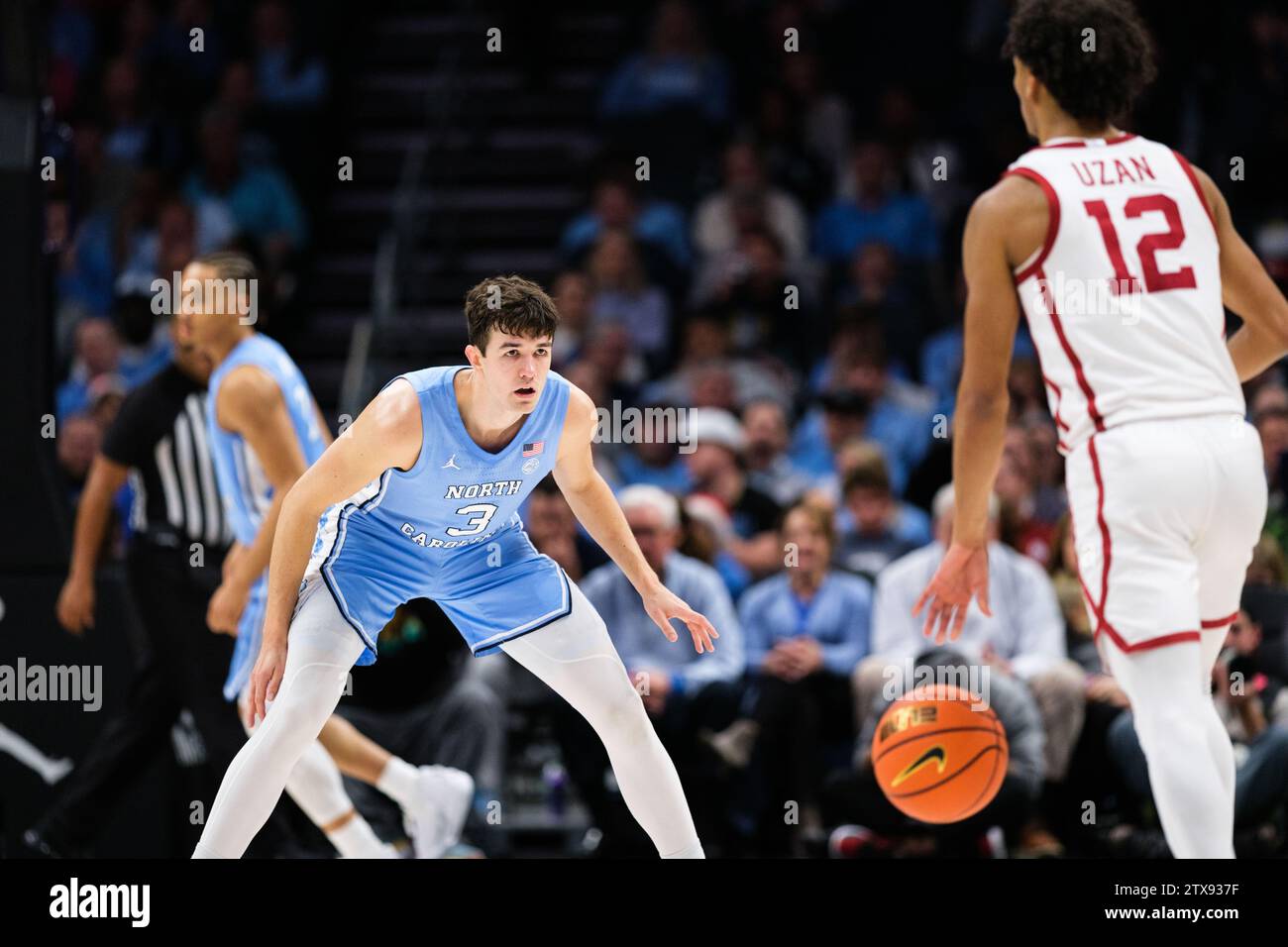 Charlotte, North Carolina, USA. 20th Dec, 2023. North Carolina Tar Heels guard CORMAC RYAN (3 ...