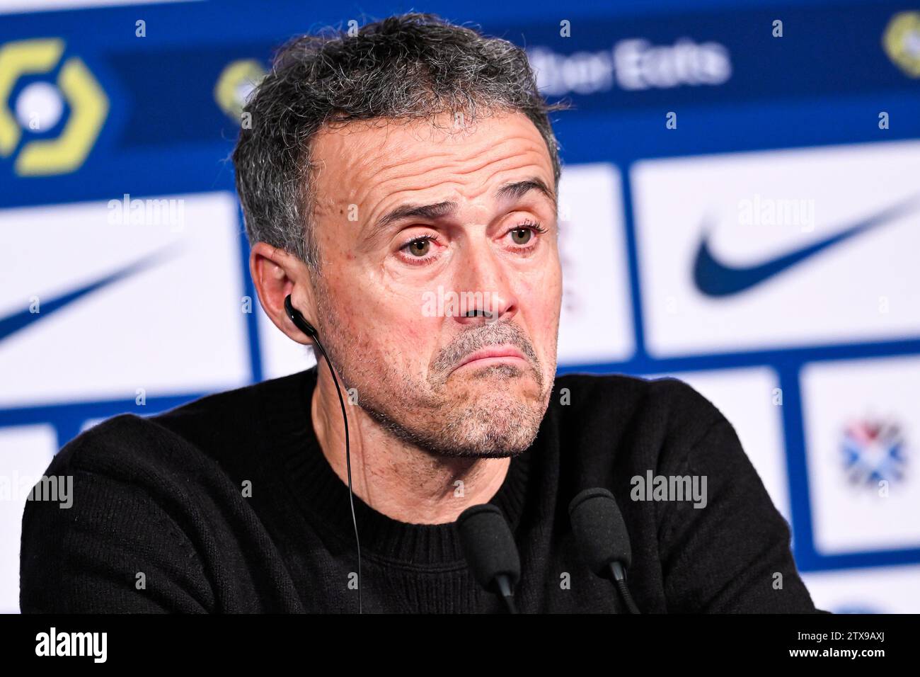 Paris, France. 21st Dec, 2023. PSG coach manager Luis Enrique Martinez ...