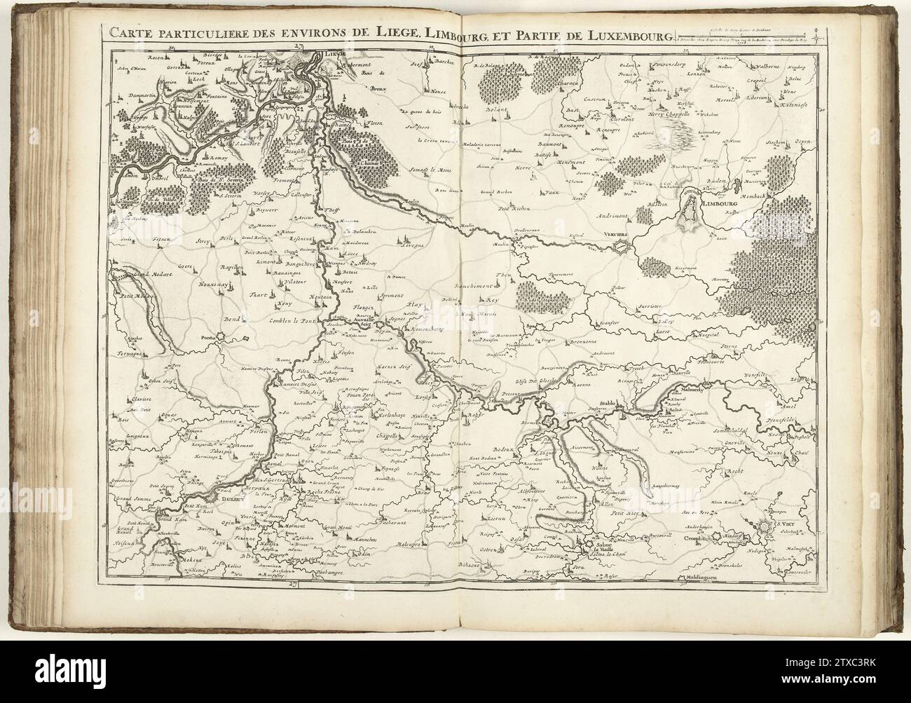 Map of the provinces of Liège and Luxembourg, 1708, 1708 Map of the ...