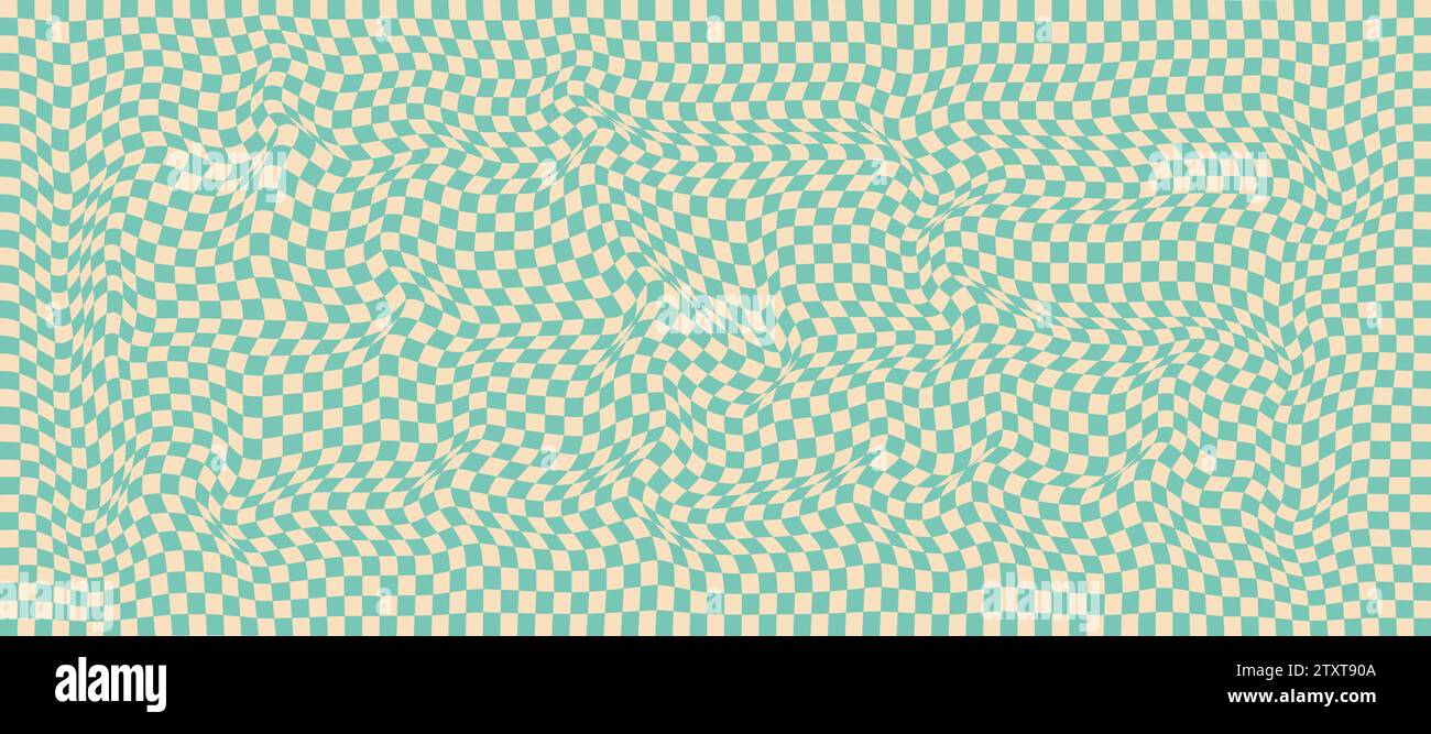 Distorted checkered green background. Psychedelic grid, groovy y2k ...