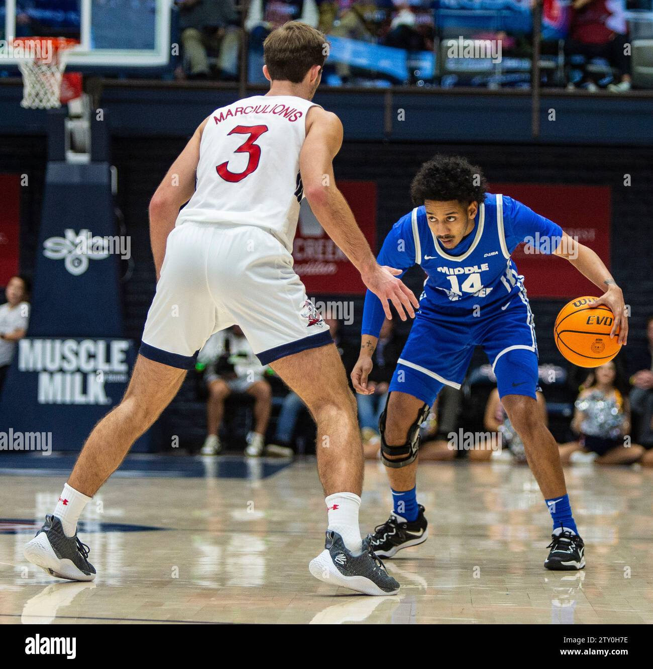 December 19 2023 Moraga, CA U.S.A. Middle Tennessee guard Jalen Jordan ...
