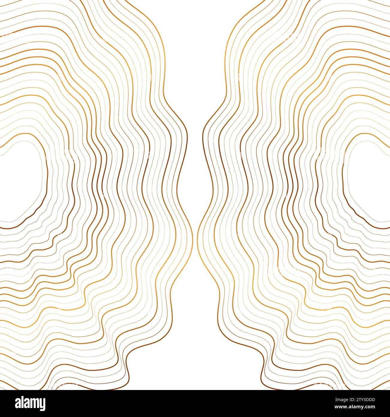Golden curved wavy lines abstract background. Vector luxury art deco ...