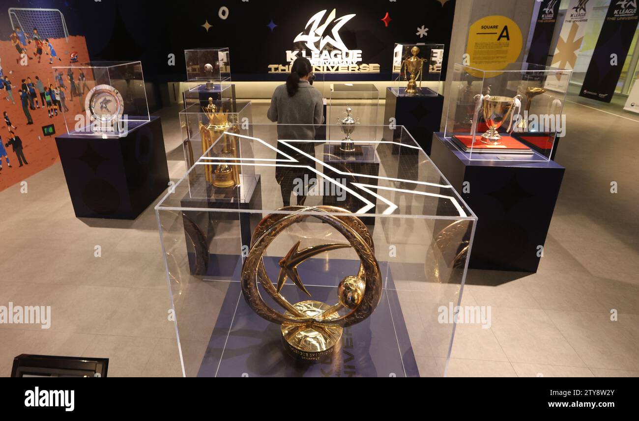 21st Dec, 2023. Exhibit marking K-league's 40th anniversary An attendee ...
