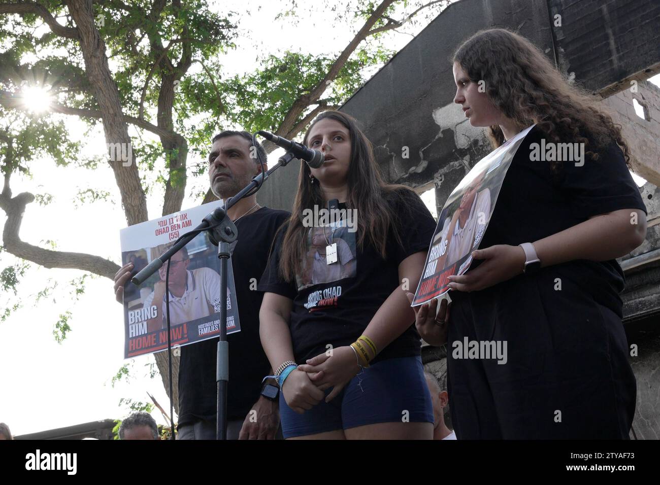 Relatives of Ohad ben Ami, 65, an Israeli hostage held in the Gaza ...